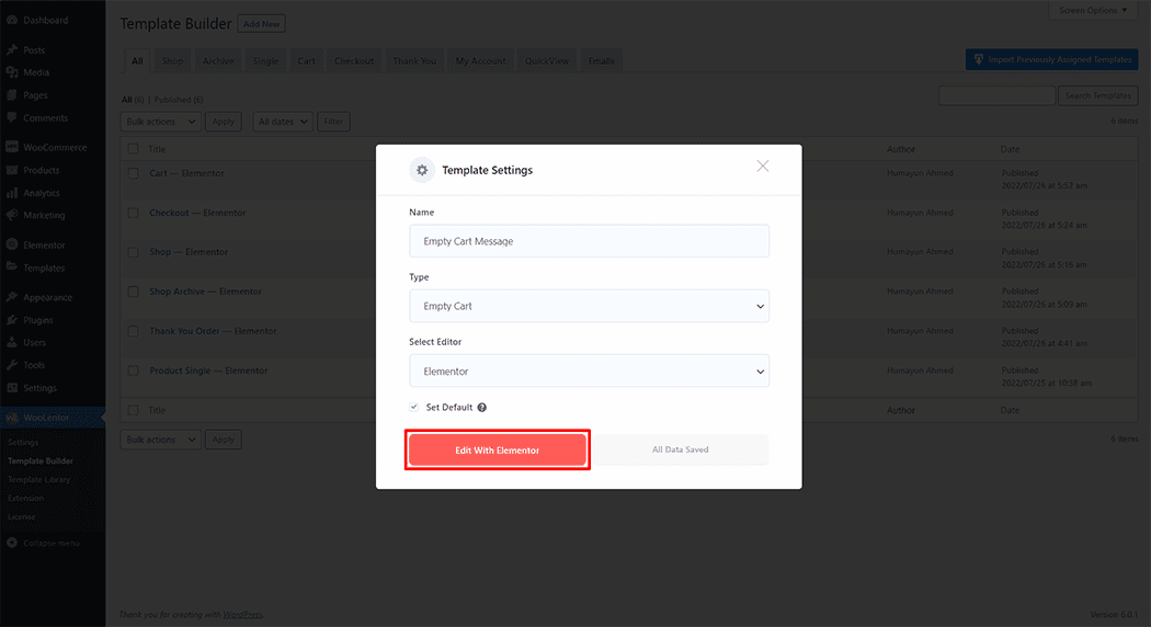 Empty Cart Message for Elementor - WooLentor